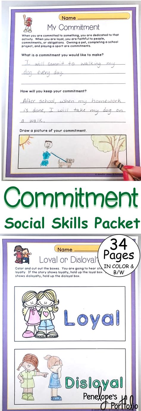 Commitment Sel Lessons And Activities Character Ed On Loyalty And Responsibility Social Skills
