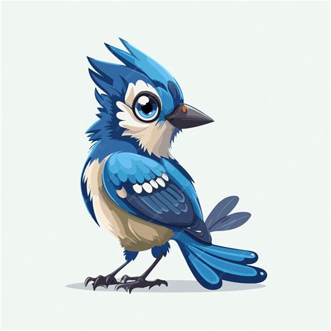 Premium Vector Vector Cute Blue Jay Cartoon Style