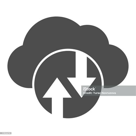 클라우드 컴퓨팅 솔리드 아이콘입니다 클라우드 호스팅 벡터 그림흰색으로 격리되었습니다 웹 및 앱을 위해 설계된 데이터 클라우드