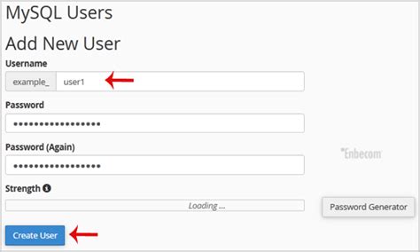 How Do I Create A Database Username In Cpanel Knowledgebase Enbecom
