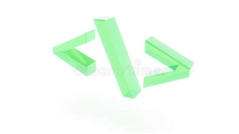 color glass sign programming code symbol development and software rotate on white back stock