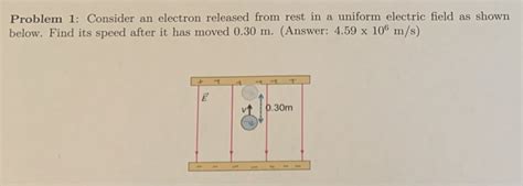 problem 1 consider an electron released from rest in