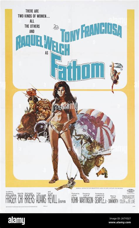 Raquel Welch Poster Film Fathom Uk 1967 Characters Fathom Harvill