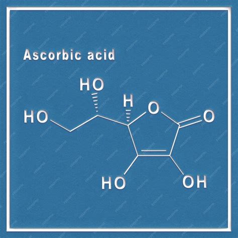 Premium Photo Ascorbic Acid Structural Chemical Formula On A White