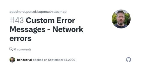 Custom Error Messages Network Errors Issue Apache Superset Superset Roadmap GitHub
