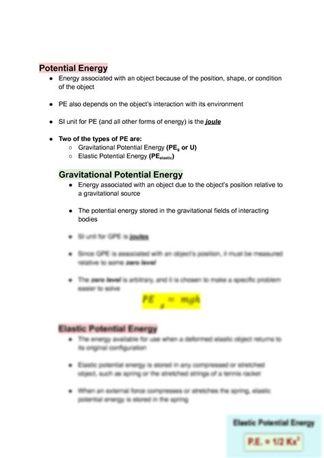 SOLUTION Ap Physics 1 Energy Studypool