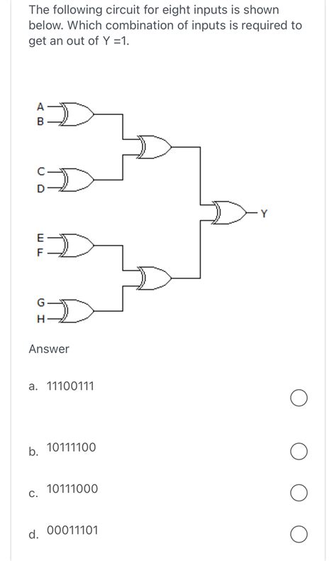 Solved The Following Circuit For Eight Inputs Is Shown