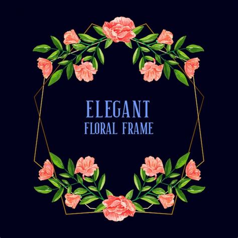 Premium Vector Elegant Geometric Floral Frame