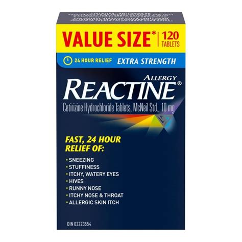 Reactine Allergy Extra Strength Cetirizine Hydrochloride Tablets 10mg