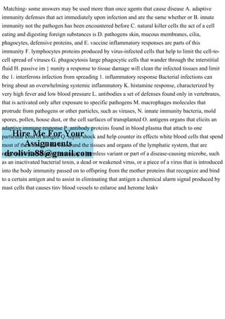 Matching Some Answers May Be Used More Than Once Agents That Cause D Pdf