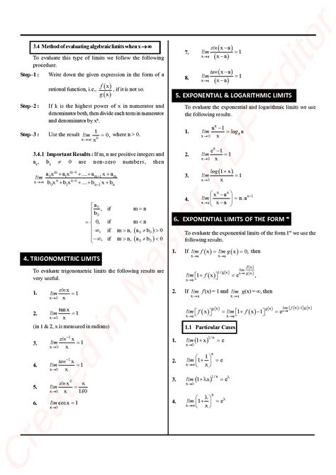 SOLUTION Notes On Limits With Solved Examples Studypool