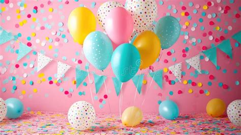A Festive Array Of Colorful Balloons Banners And Confetti On A Joyful