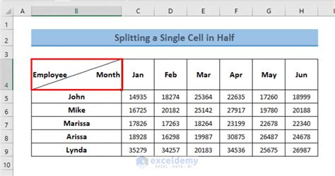 How To Split A Single Cell In Half In Excel