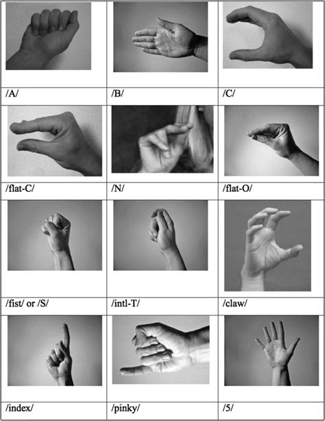 Asl Hand Shape Chart