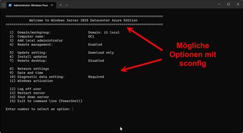 Mit Dem Befehl Sconfig Den Windows Server Einrichten