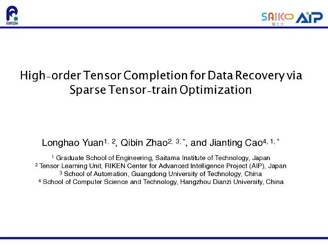 Pdf High Order Tensor Completion For Data Recovery Via Sparse Tensor