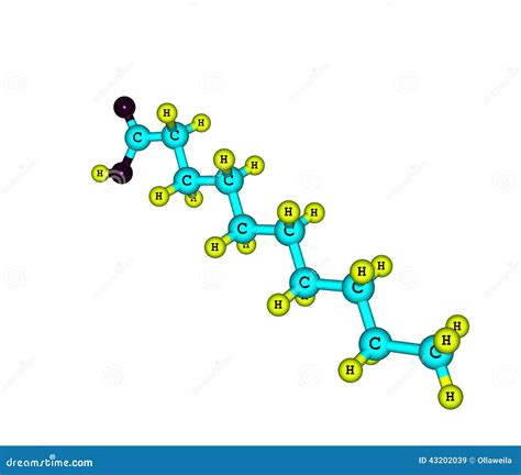 Capric Decanoic Acid Molecule Common Saturated Fatty Acid Skeletal Formula Vector