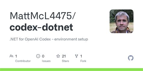 Github Mattmcl4475codex Dotnet Net For Openai Codex Environment Setup