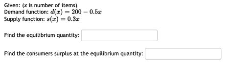 Solved Given X Is Number Of Items Demand Function Chegg Com