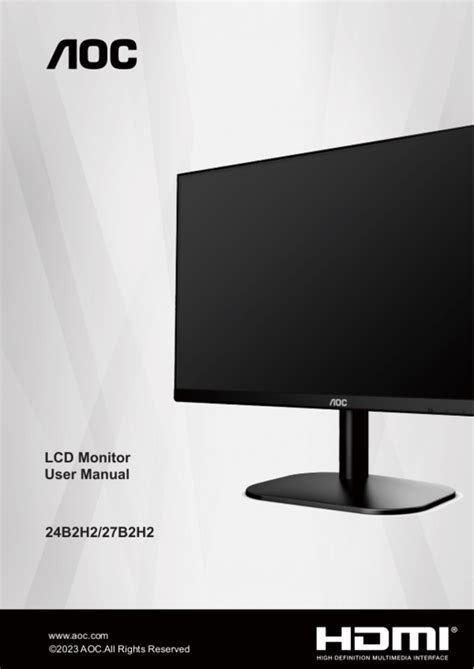 User Manual AOC 27B2H2 English 29 Pages