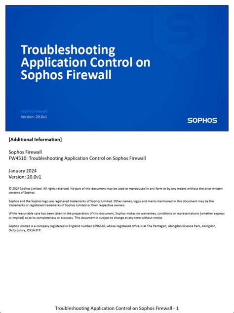 fw4510 20 0v1 troubleshooting application control on sophos firewall