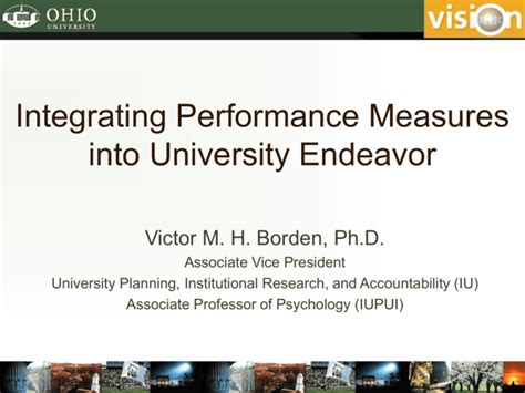 Integrating Performance Measures Into University