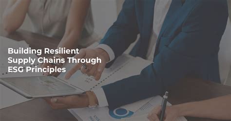 Building Resilient Supply Chains Through Esg Principles