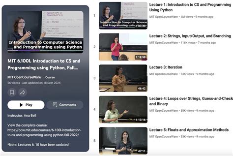 麻省理工学院的 使用 Python 的 Cs 和编程入门 课程 资源荟萃 Linux Do