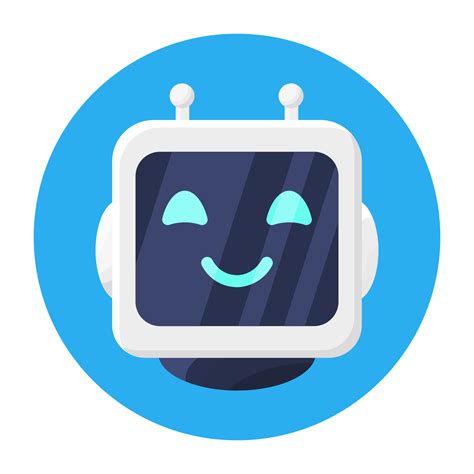 Contento Sonriente Robot Cabeza Icono Aislado Charla Larva Del Moscardón En Círculo Chatbot
