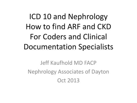 Icd 10 Finding Arf And Ckd