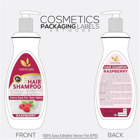 Premium Vector Cosmetics Packaging Labels Artwork Design Hair Shampoo