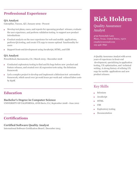 Quality Assurance QA Resume Examples And Templates For 2025 ResumeBuilder Com