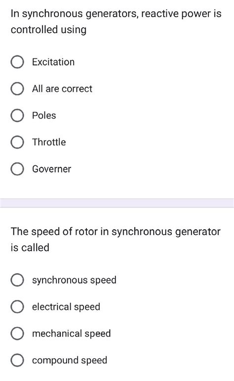 In Synchronous Generators Reactive Power Is Controlled Using Excitation