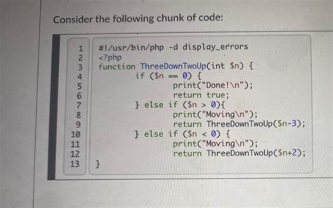 Solved Consider The Following Chunk Of Code 1 2 3 4 5 6 7 8