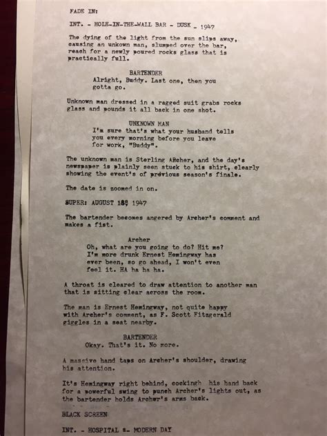 Taking A Script Writing Class For A Homework Assignment I Wrote My