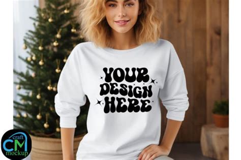 Gildan Women White Model Mockup08 Graphic By Craft Mockup · Creative