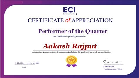 Aakash Rajput On Linkedin Finally Recognised As A Performer Of The Quarter