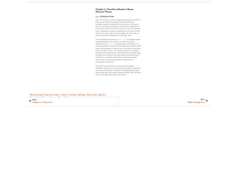 Chapter 2 Classifiers Based On Bayes Decision Theory Pdf Pattern