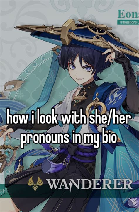An Anime Character With The Caption How I Look With She Her Pronouns