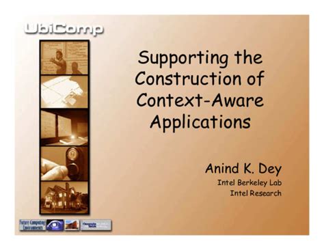 Pdf Supporting The Construction Of Context Aware Applications