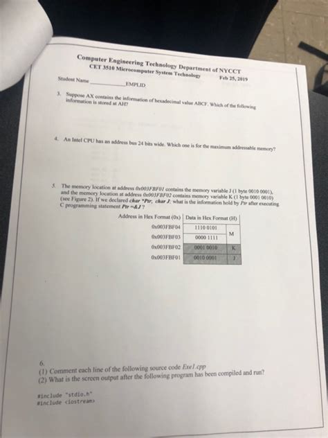 Solved Computer Engineering Technology Department Of Nycct
