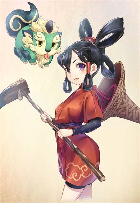 Sakuna Hime And Tama Jii Tensui No Sakuna Hime Drawn By Tenkuu Nozora Danbooru