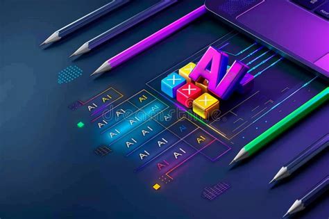 Ai Processor With Neon Circuits On A Motherboard High Tech Digital