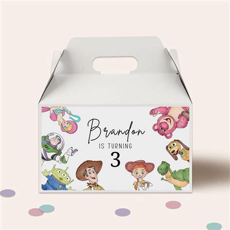 Toy Story Gable Box Label Editable Birthday Party Favor Canva Etsy