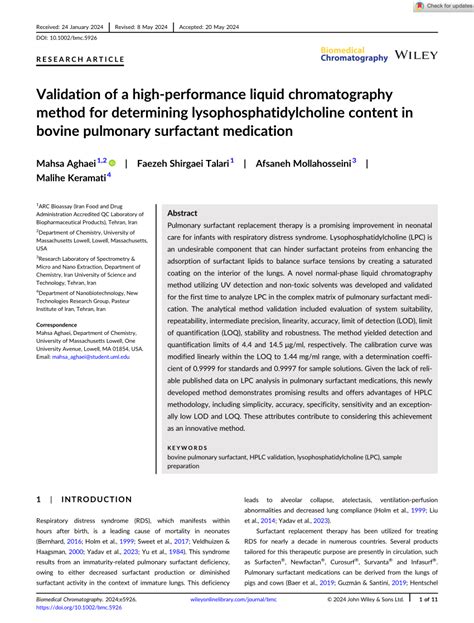 Pdf Validation Of A High Performance Liquid Chromatography Method For Determining