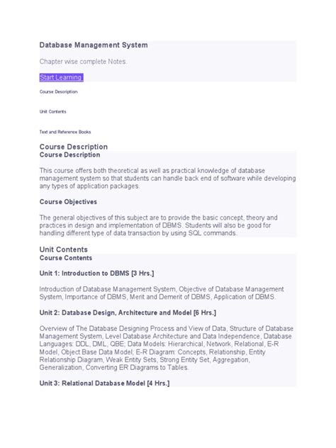 Bca Dbms Syllabus Pdf