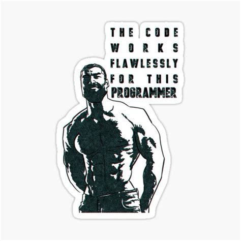 giga chad coder sticker for sale by mikaylart redbubble