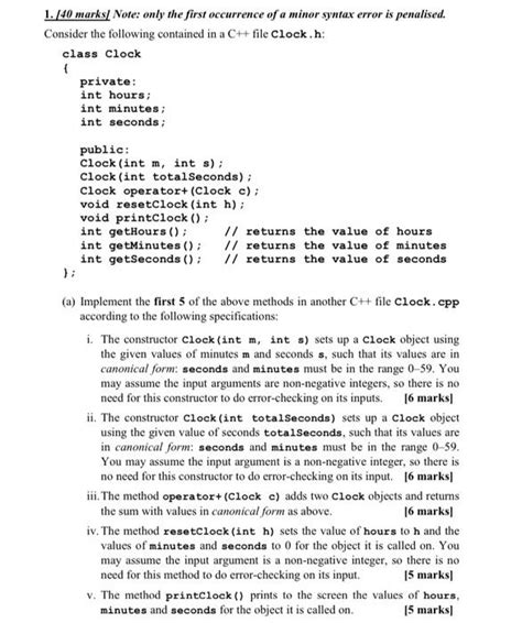 Solved 1 40 Marks Note Only The First Occurrence Of A