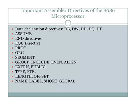 Assembler Directives And Basic Steps Alp Of 8086 Pdf Assembler Directives And Basic Steps Alp Of 8086 Pdf