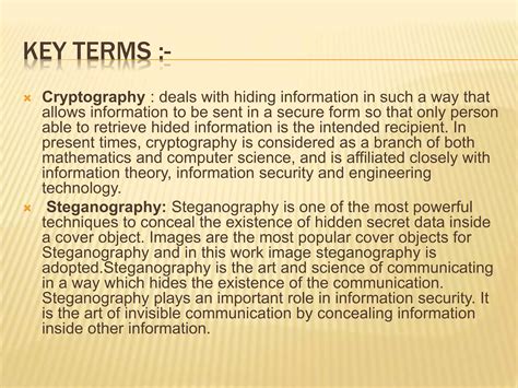 Improved Security System Using Steganography And Elliptic Curve Cryptography Pptx